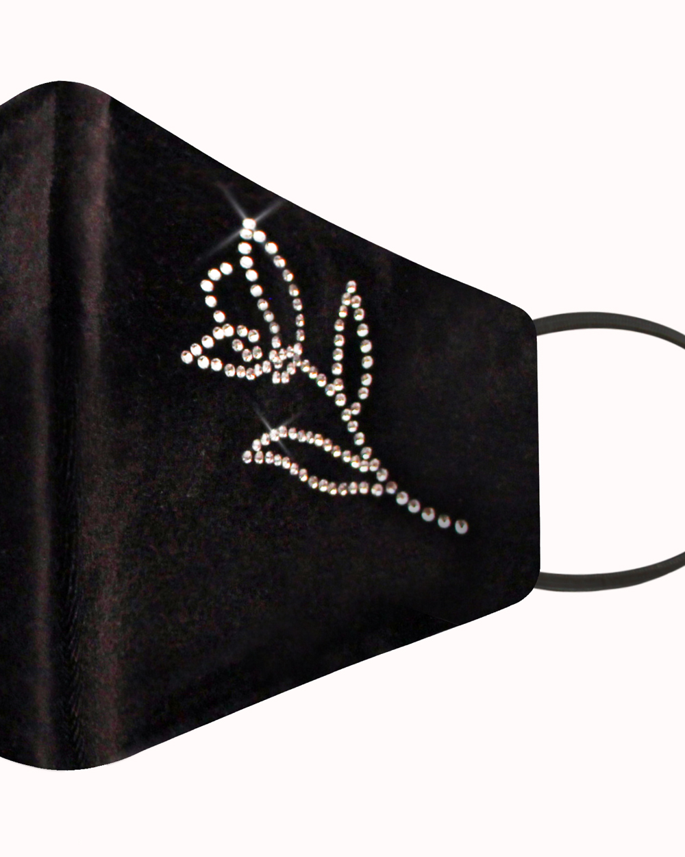 Velvet Mask with Rhinestone Flower – Daffodils